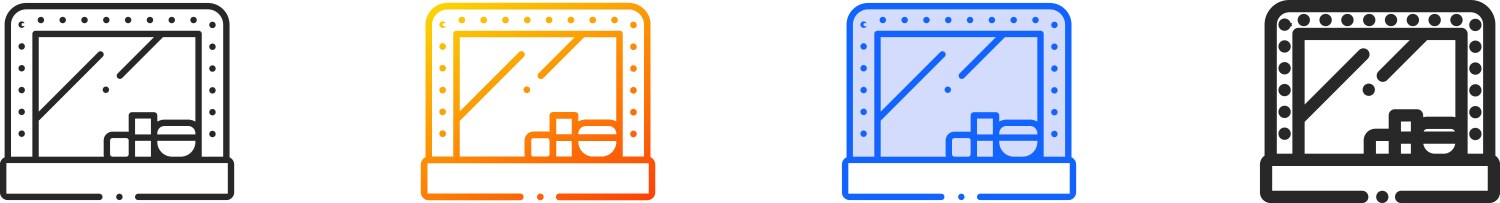 Dressing table iconthin linear gradient blue Vector Image