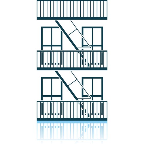 In case of fire emergency plan stick figure Vector Image