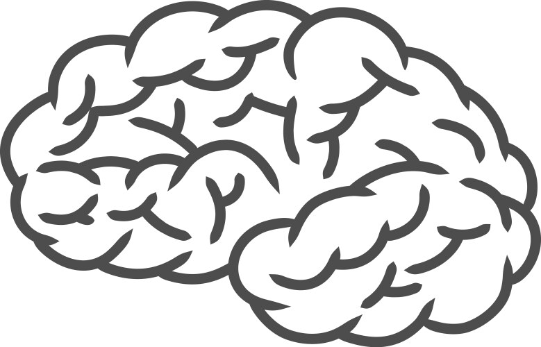 Human brain icon on white background Royalty Free Vector