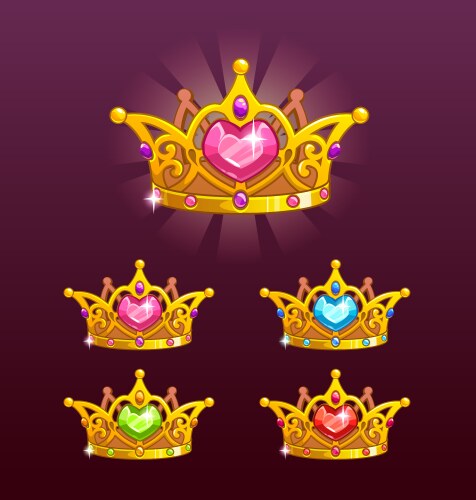 Beautiful golden princess crown Royalty Free Vector Image