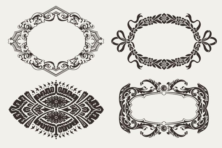 Grunge oval stamp set Royalty Free Vector Image
