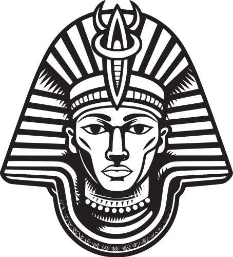 Pharaoh - black and white Royalty Free Vector Image