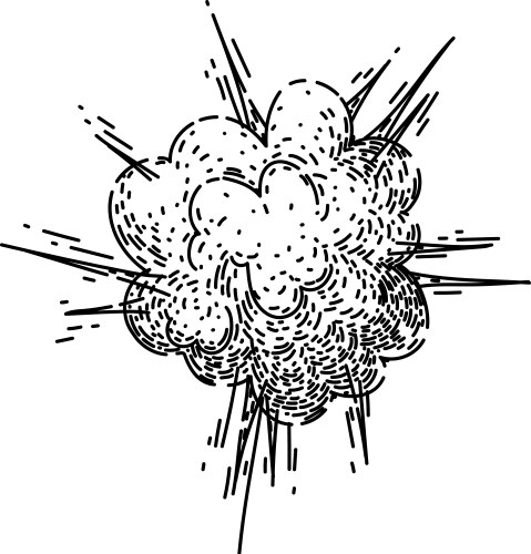Explode bomb sketch hand drawn Royalty Free Vector Image