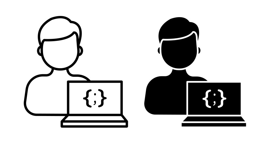 Programmer Icon Set Software Web Application Vector Image