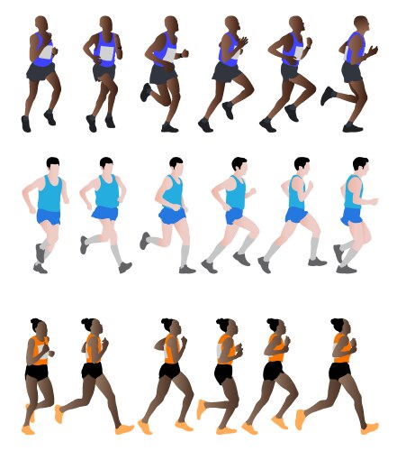 Female marathon runners Royalty Free Vector Image