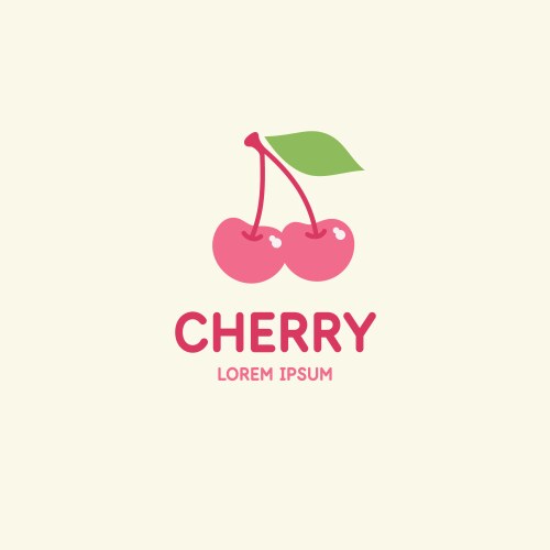 Cute happy red cherry character Royalty Free Vector Image