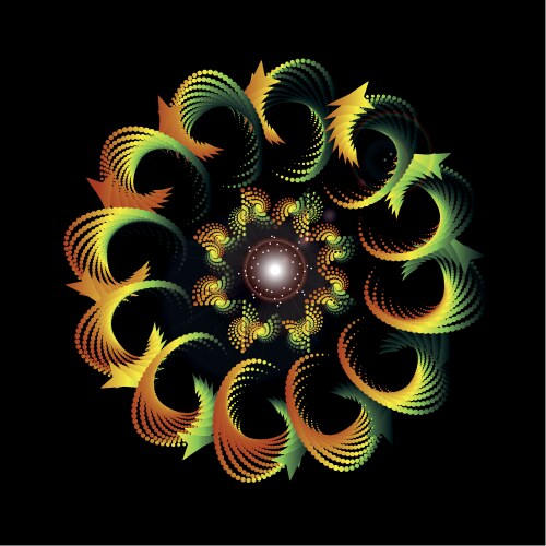 Create-dotted-spiral-vortex bird Royalty Free Vector Image