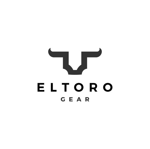 Charging bull el toro logo retro vintage hipster Vector Image