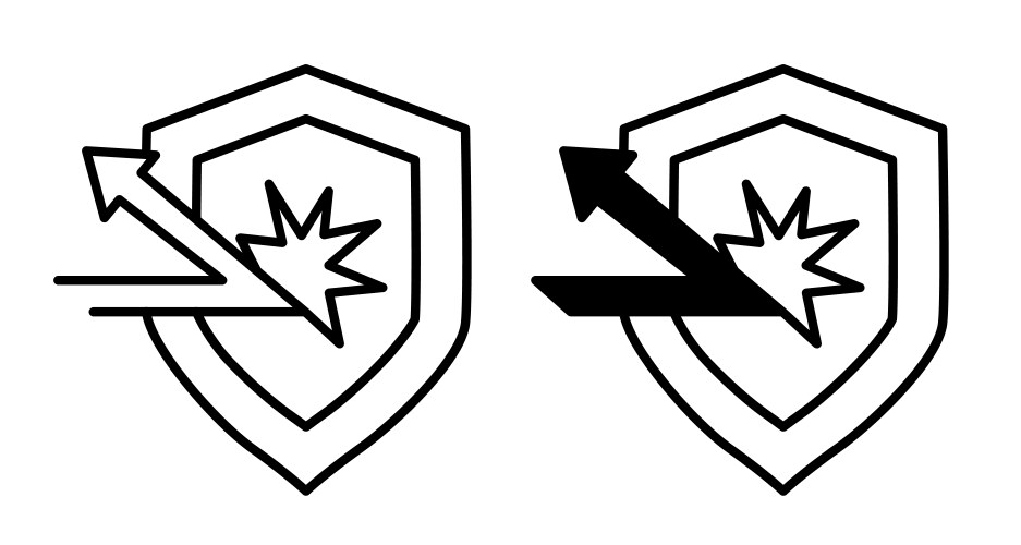 Protection from attack icon set shield safety Vector Image