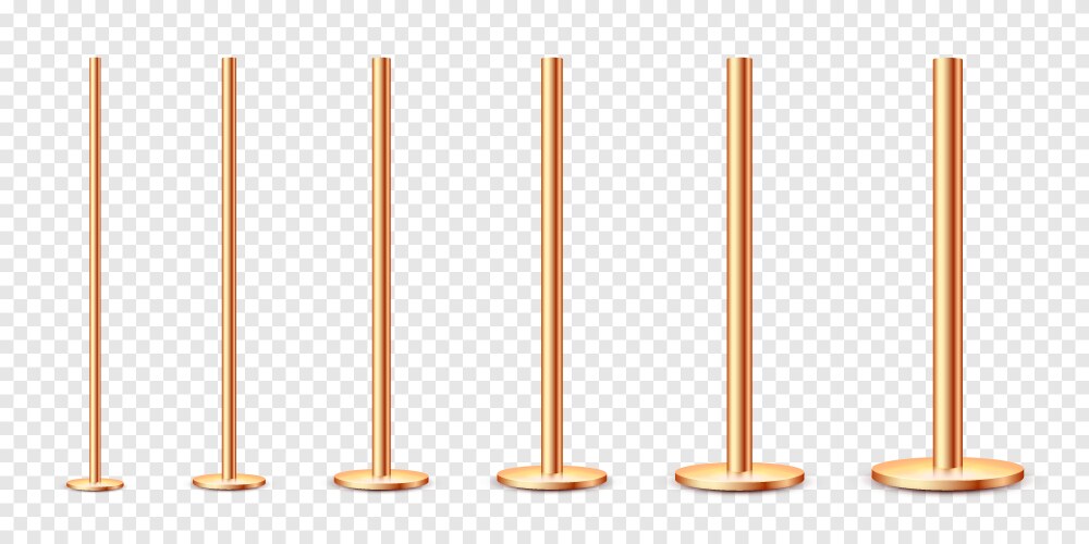 Realistic metal poles collection isolated Vector Image