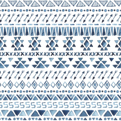 Aztec tribal seamless blue and navy pattern Vector Image