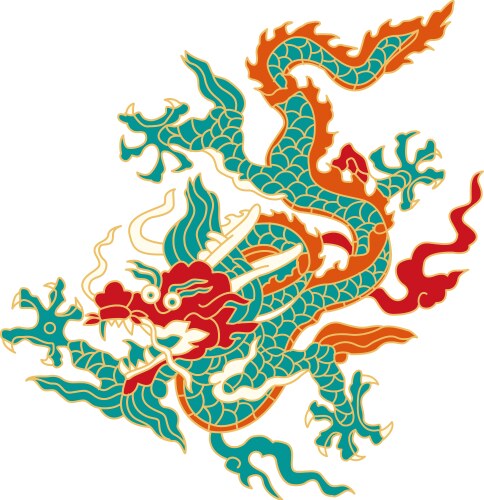 Chinese Dragon Motif Royalty Free Vector Image