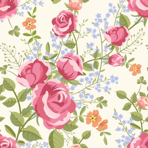 English roses seamless Royalty Free Vector Image