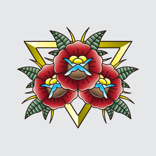 Flower Tattoo Flash Vector Images (over 1,000)