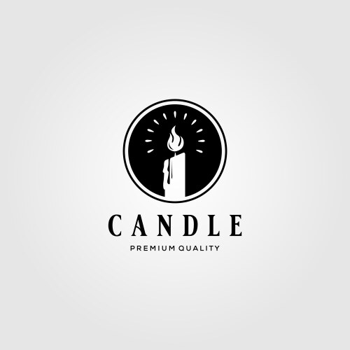 Candle logo vintage symbol design candlelight Vector Image