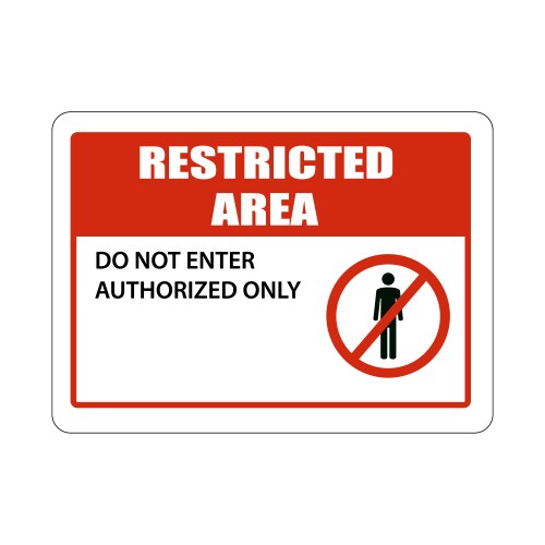 Restricted area sign enter prohibition Royalty Free Vector