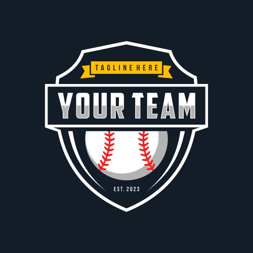 Baseball logo badges of team Royalty Free Vector Image
