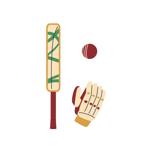 Cricket equipment isolated on white background Vector Image