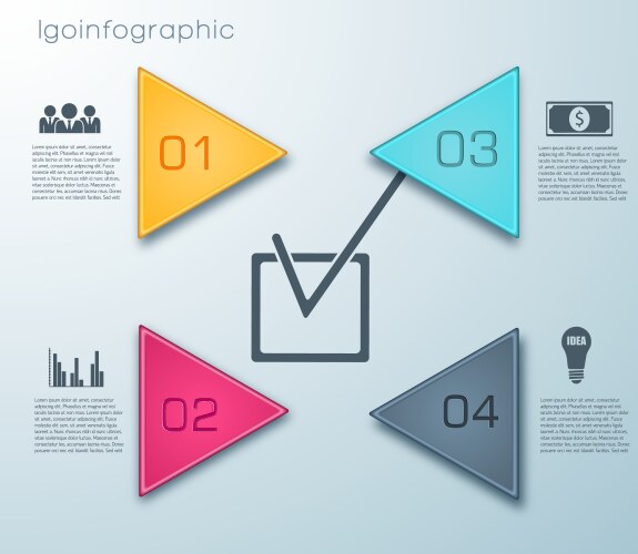 Blank triangle infographic backgrounds Royalty Free Vector