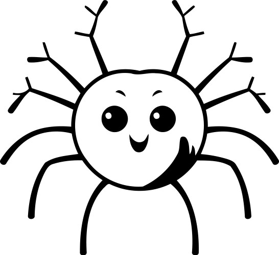 Cute spider cartoon isolated on white background Vector Image