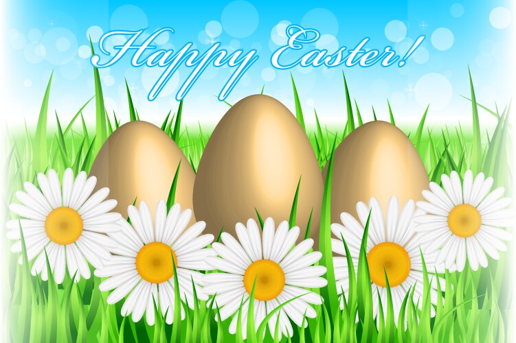 Easter background with eggs and bunny Royalty Free Vector