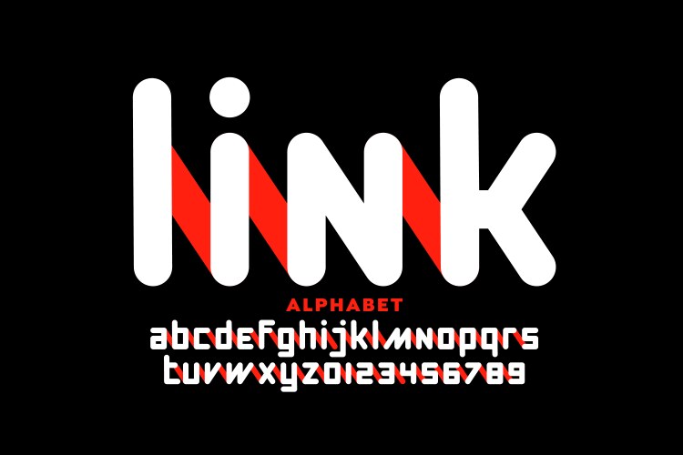 Connected letters style font design Royalty Free Vector