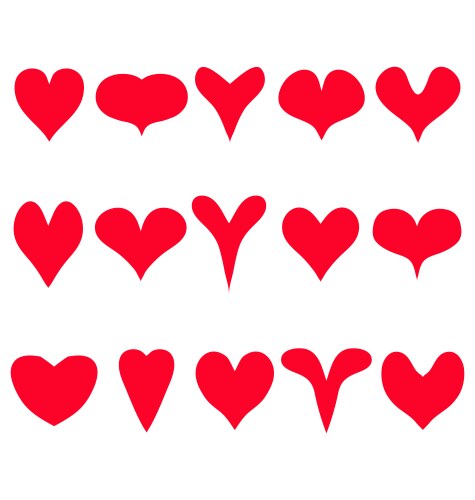 Different heart shapes Royalty Free Vector Image