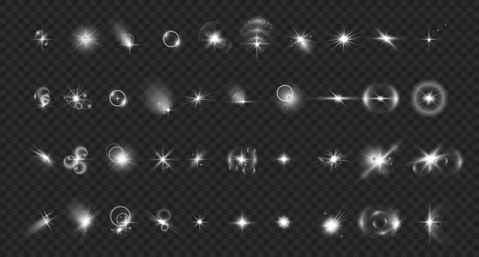 Realistic light effect lens flare animation frames