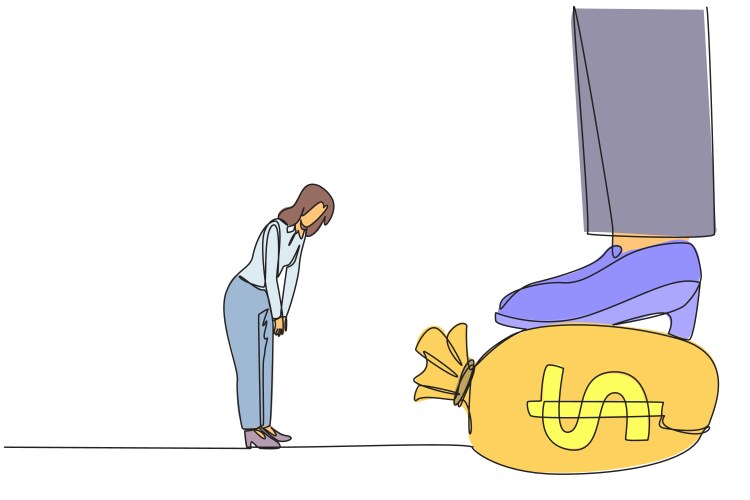 Single continuous line drawing arab businesswoman Vector Image