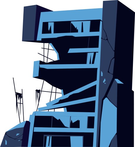 War destroyed apartment building Royalty Free Vector Image