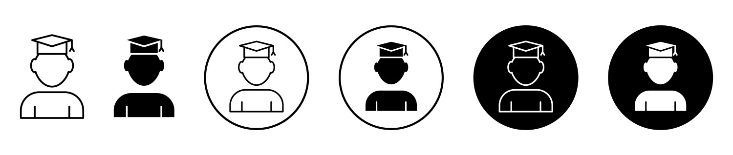 Graduation cap icons set university academic Vector Image