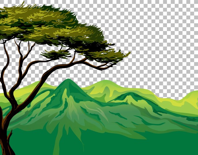 Green nature landscape isolated transparent Vector Image