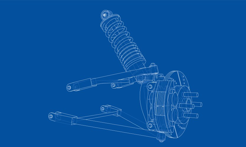 Car suspension with shock absorber Royalty Free Vector Image