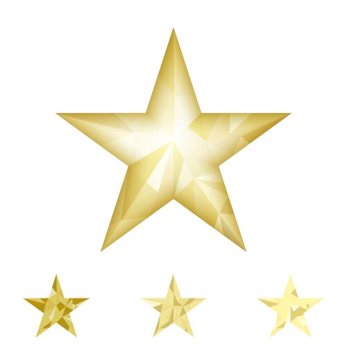 Gold star award with shiny Royalty Free Vector Image