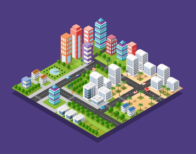 Modern city Royalty Free Vector Image - VectorStock