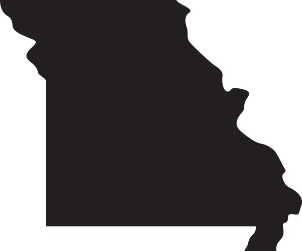Missouri mo state shape outline simplified Vector Image