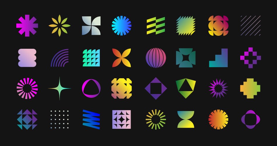 A set of isometric shapes Royalty Free Vector Image