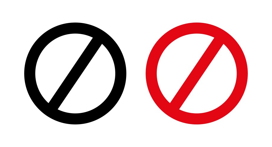 Stop sign icon set illegal entry and red ban Vector Image
