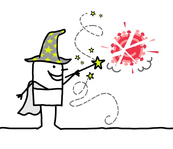 Wizard waving with magic wand collection Vector Image