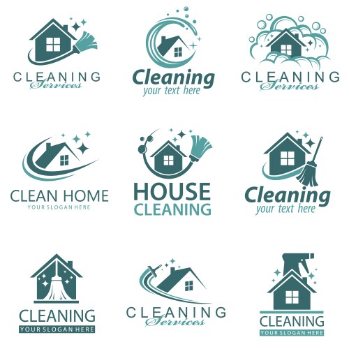 Cleaning service design set Royalty Free Vector Image