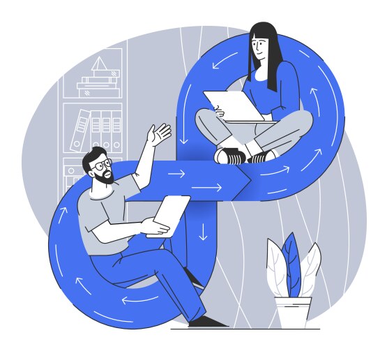 Devops software development methodology detailed Vector Image