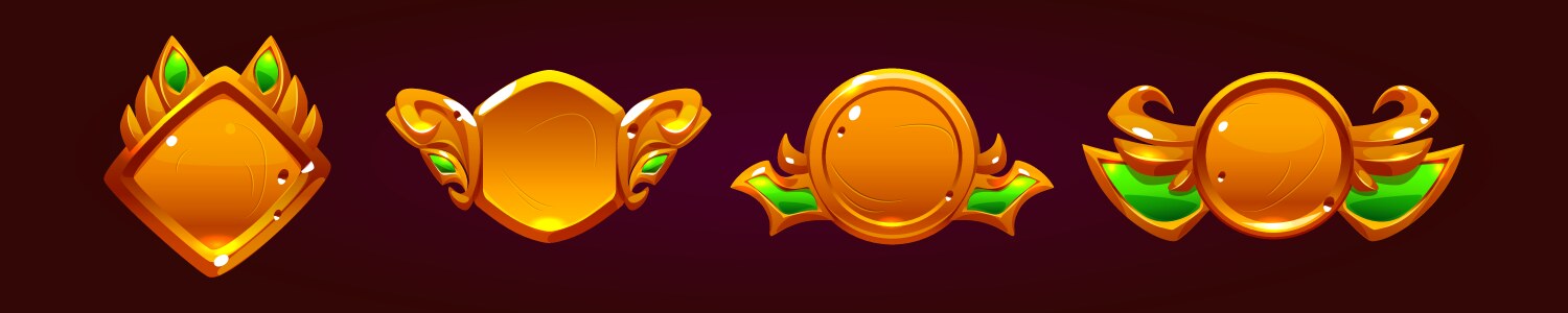 Fantasy gold and silver frames for rpg game Vector Image