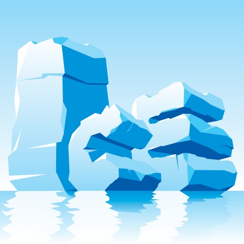 Pieces of ice set cold frozen block icy cliff Vector Image