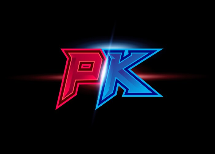 Letter k game logo esport gaming Royalty Free Vector Image