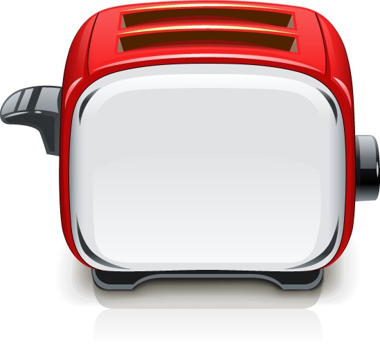Red toaster with toasted bread for breakfast Vector Image