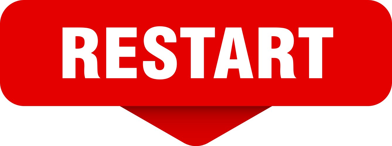 Restart sticker sign on transparent Royalty Free Vector
