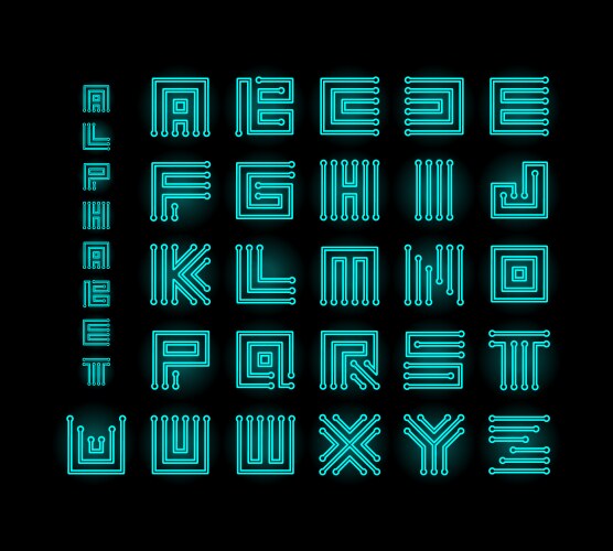 Circuit Board Font Vector Images (over 540)