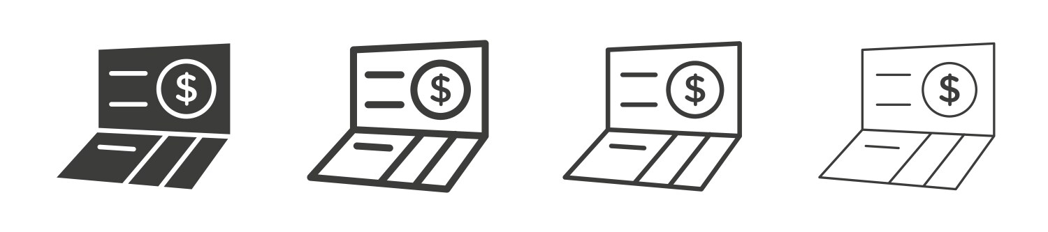 Bankbook icon set on white background Royalty Free Vector