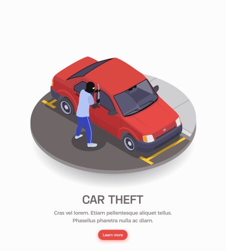 Car thief - cartoon people characters Royalty Free Vector