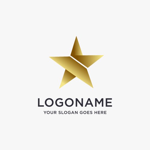 Gold star award with shiny Royalty Free Vector Image